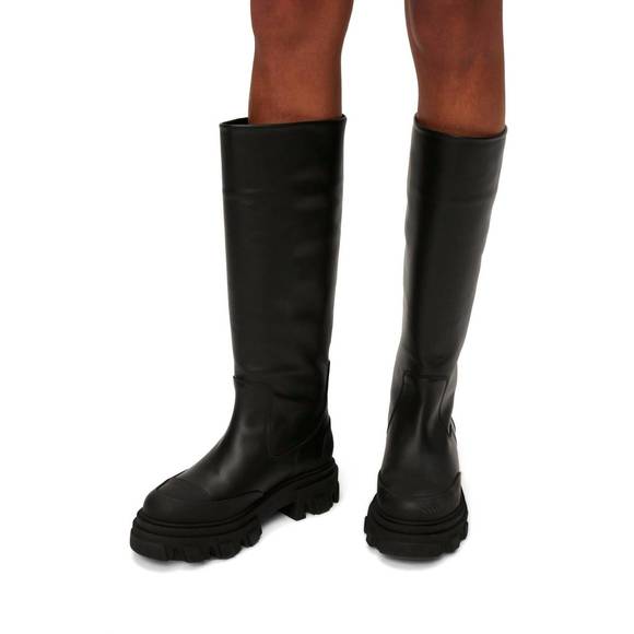 Ganni | Shoes | New Ganni Cleated High Tubular Boots In Black | Poshmark